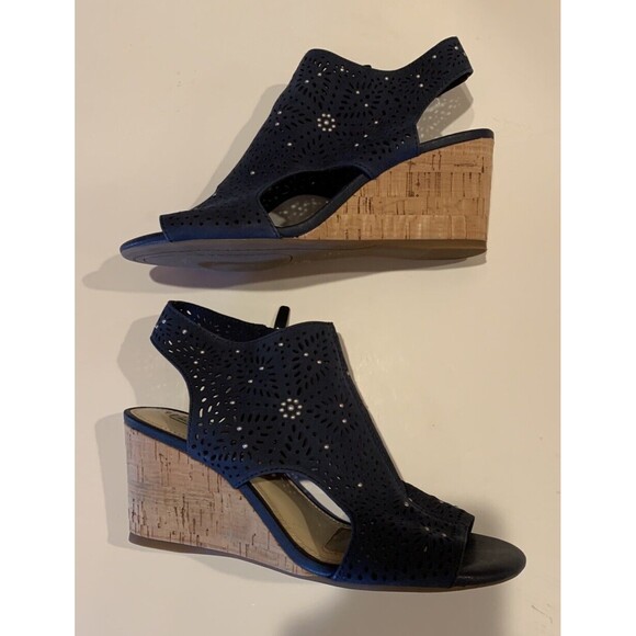 Alex Marie | Shoes | Alex Marie Womens Sz 65 Leather Cork Wedge Heels ...